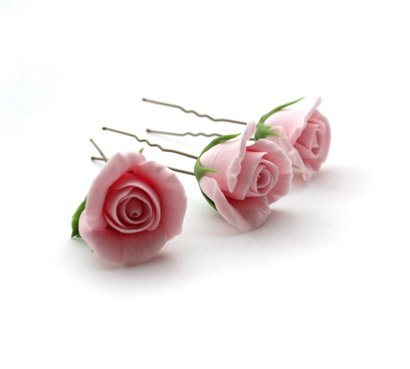 Set of 3 Hair Pins With Rose Roses, Rose Hairpin, Bridal Hairpins ...