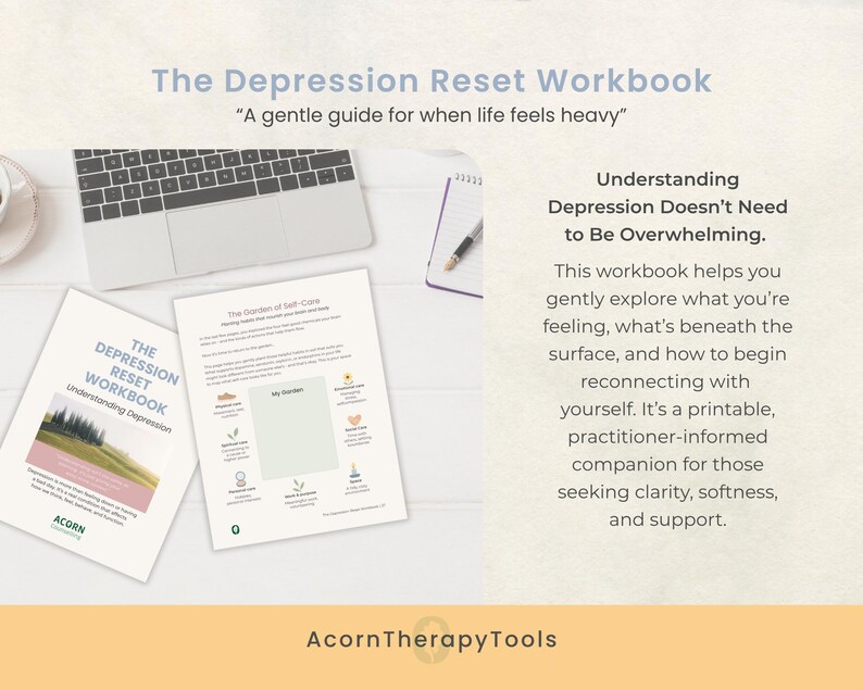 Printable Depression Workbook | Mental Health Journal PDF for Self-help ...
