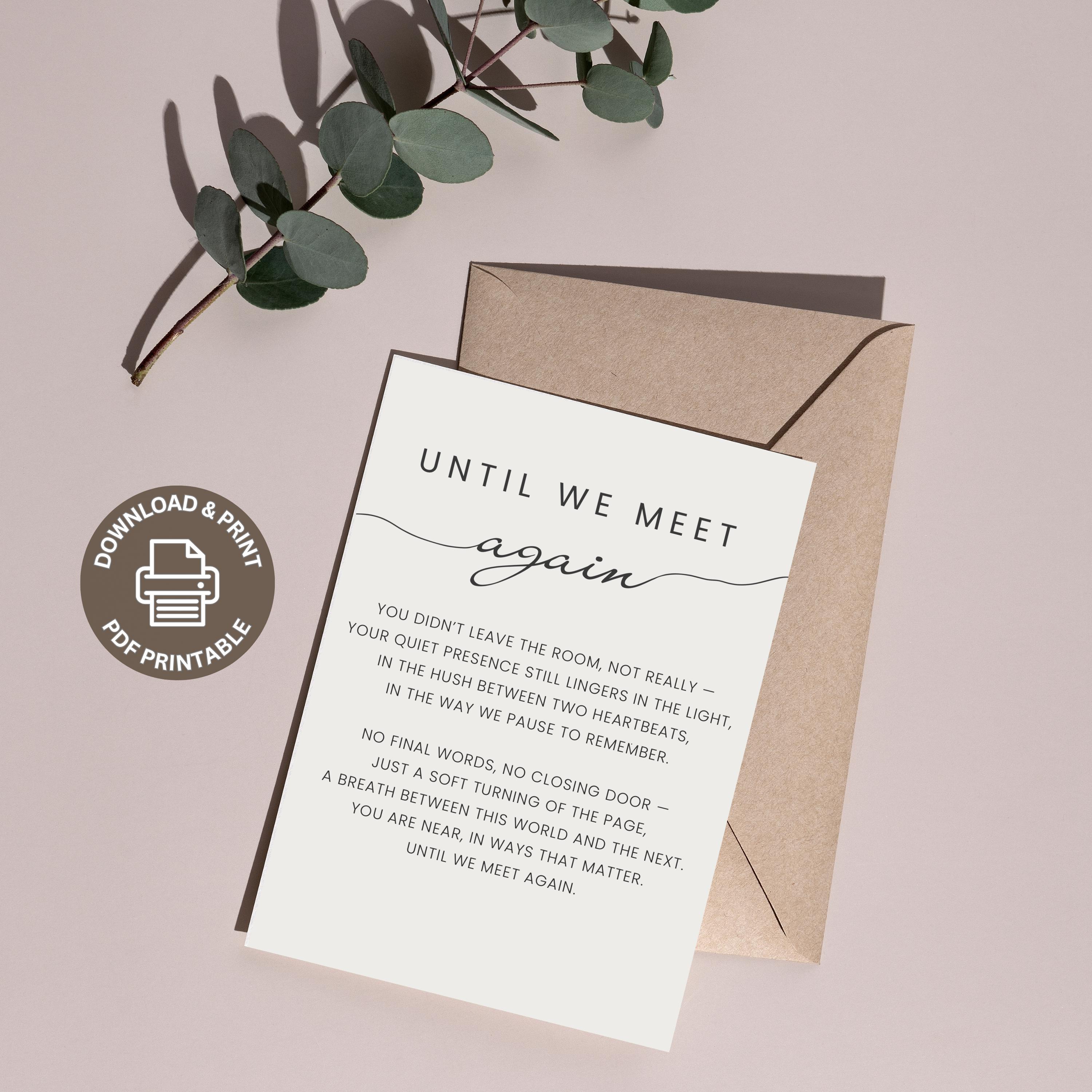 Poem for Funeral, Verse Until We Meet Again, Funeral Poster PDF for ...