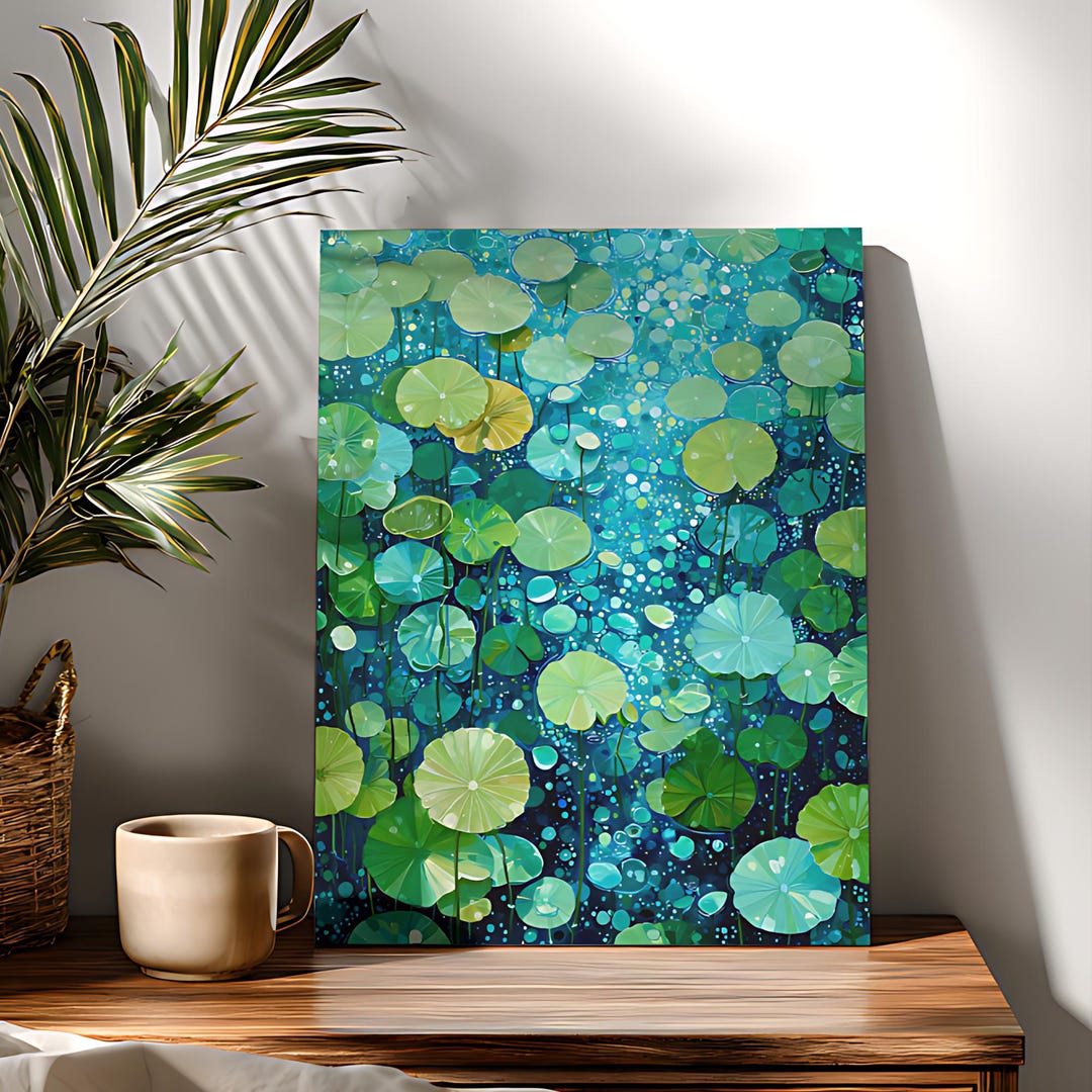 Lotus Pond Paint by Numbers Kit: Still Life Beginner Painting Art on ...
