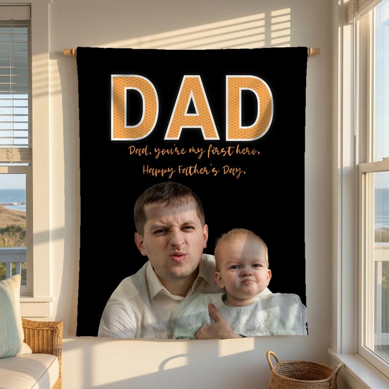 Personalized Dad Photo Blanket From Kids,custom Father’s Day Flannel ...