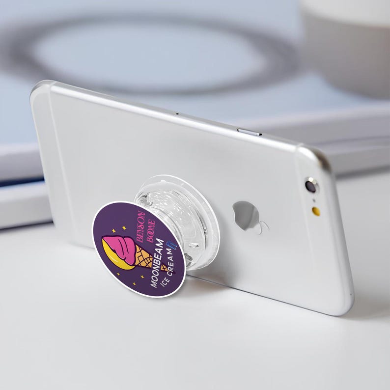 Moonbeam Ice Cream Pop Socket, Custom Shape Phone Grip, Heart Tour ...