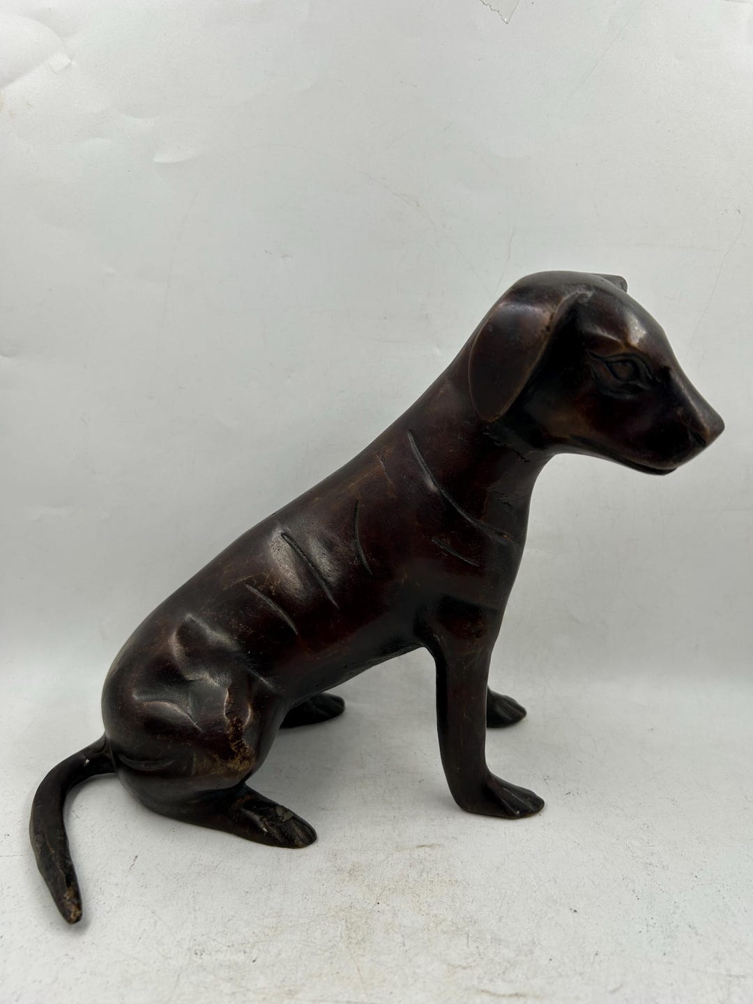 Solid Copper Lucky Dog Statue Animal Fortune Animal Figure Valentine's ...