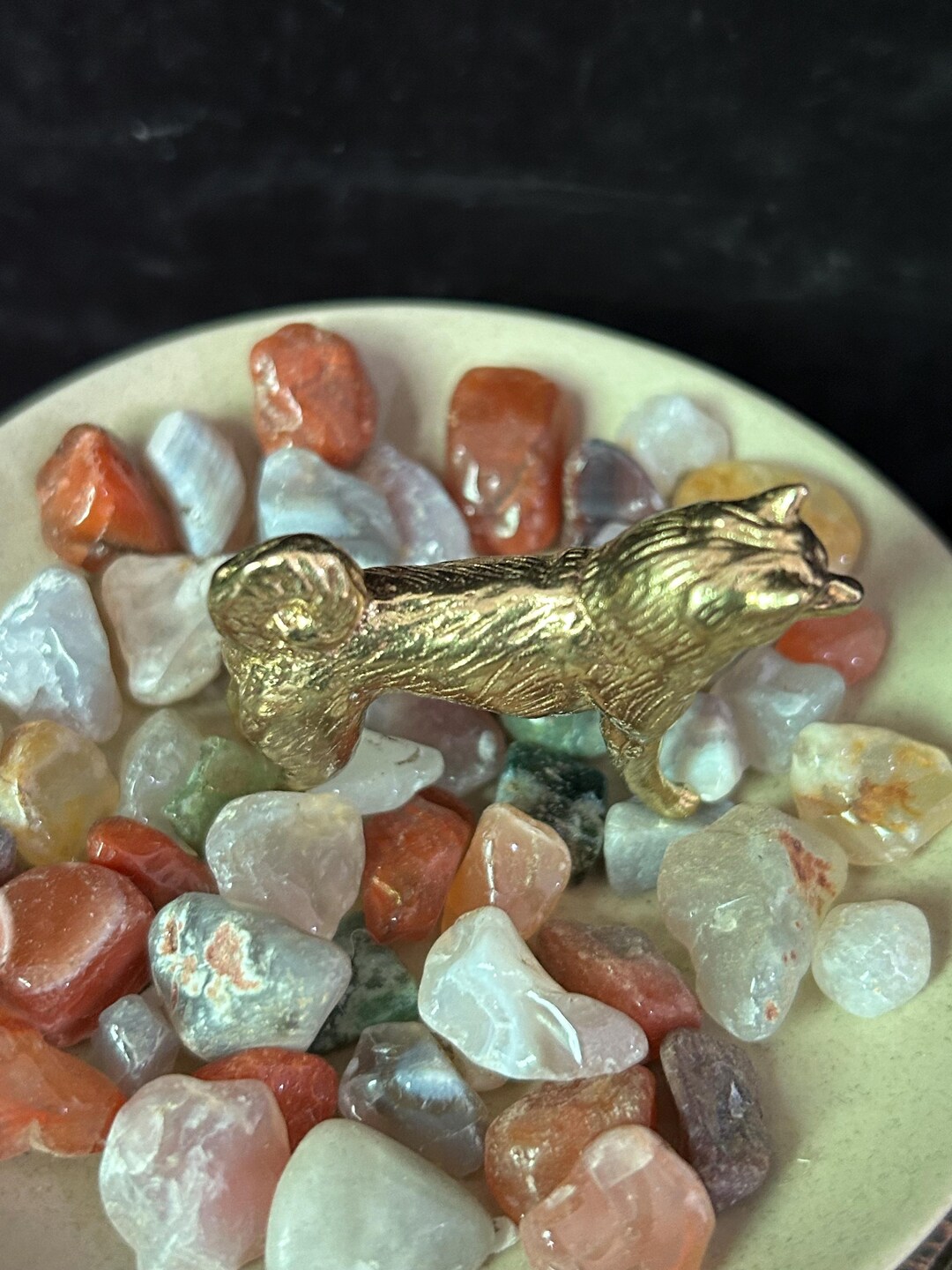 Solid Brass Lucky Dog Statue Centipede Fortune Animal Figure Christmas ...