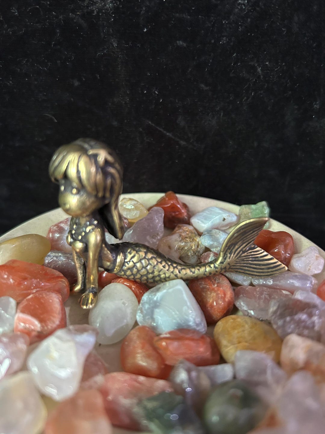Copper Art Brass Mermaid Statue Desktop Decor, Mermaid Figurine ...
