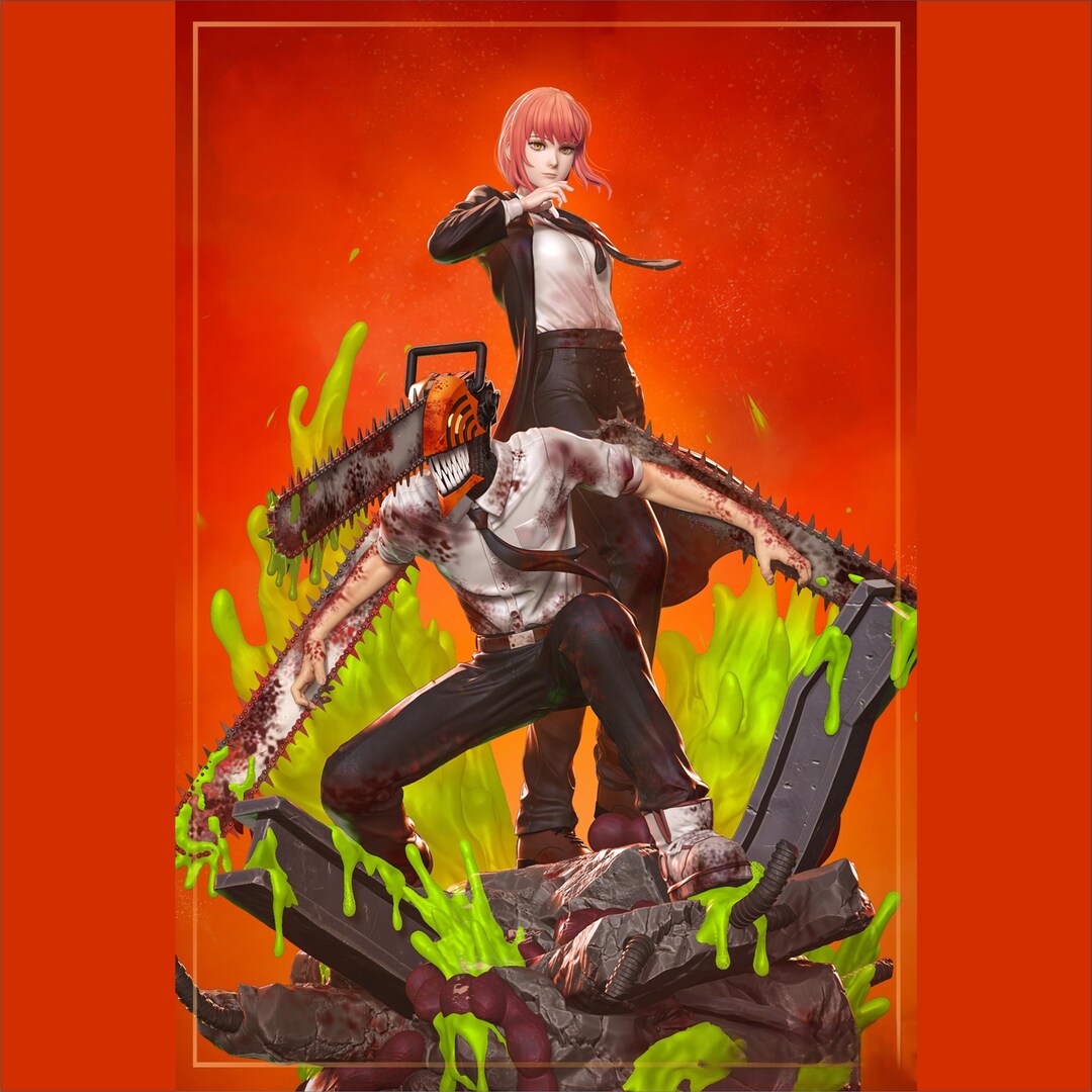 Chainsaw Man Makima & Denji STL Model for Resin 3D Printing - High ...