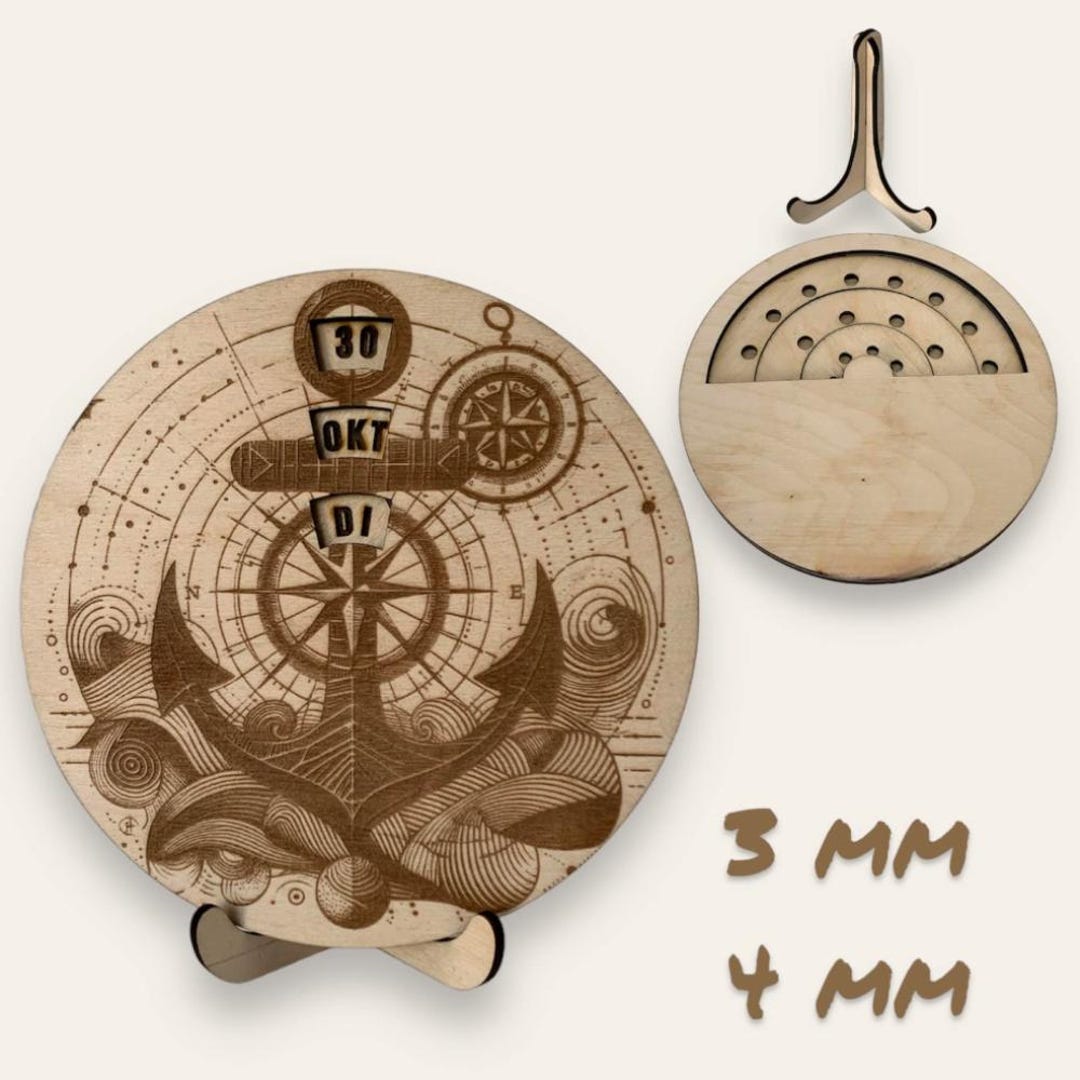 3 & 4 Mm Infinite Calendar and Stand* Laser File - Etsy