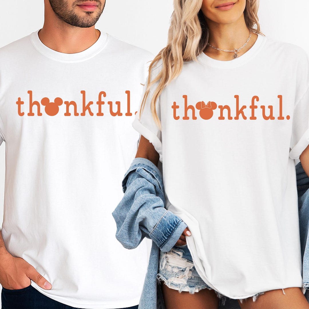 Thankful Disney Thanksgiving Shirt, Mickey Pumpkin Fall Family Tee - Etsy