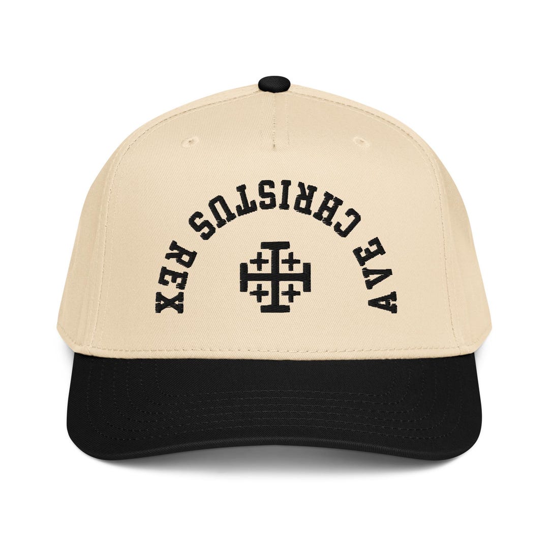 Ave Christus Rex With Jerusalem Cross Embroidered 5 Panel Cap - Etsy