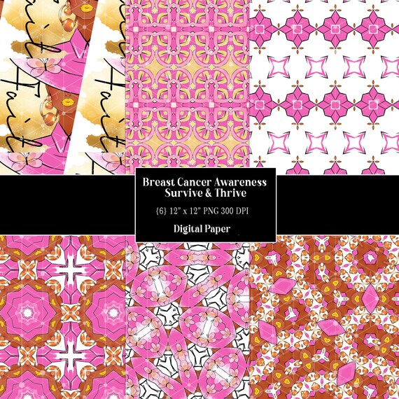 Digital Paper, Breast Cancer Awareness, Breast Cancer Digital Paper ...