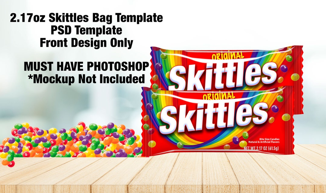 Skittles Wrapper Template, 2.17oz Skittles Bag Template,create Your Own ...
