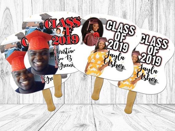Graduation Fans, Custom Graduation Photo Fans, Graduation Favors, Paper ...