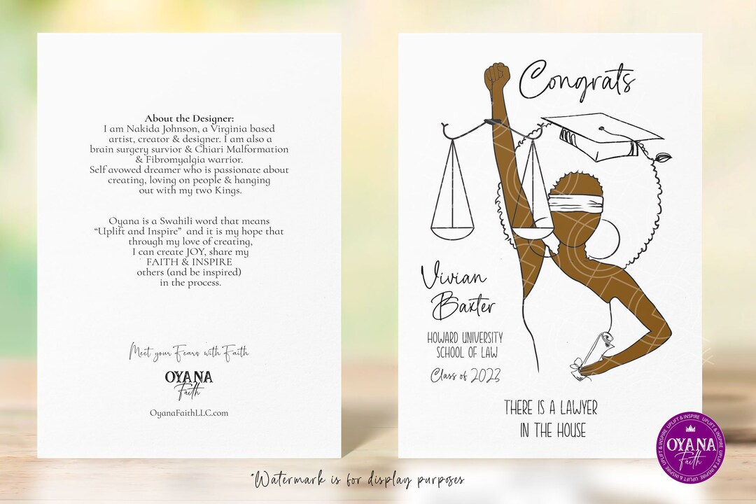 Law School Graduation, Lawyer Graduation Card, Personalized Gift ...