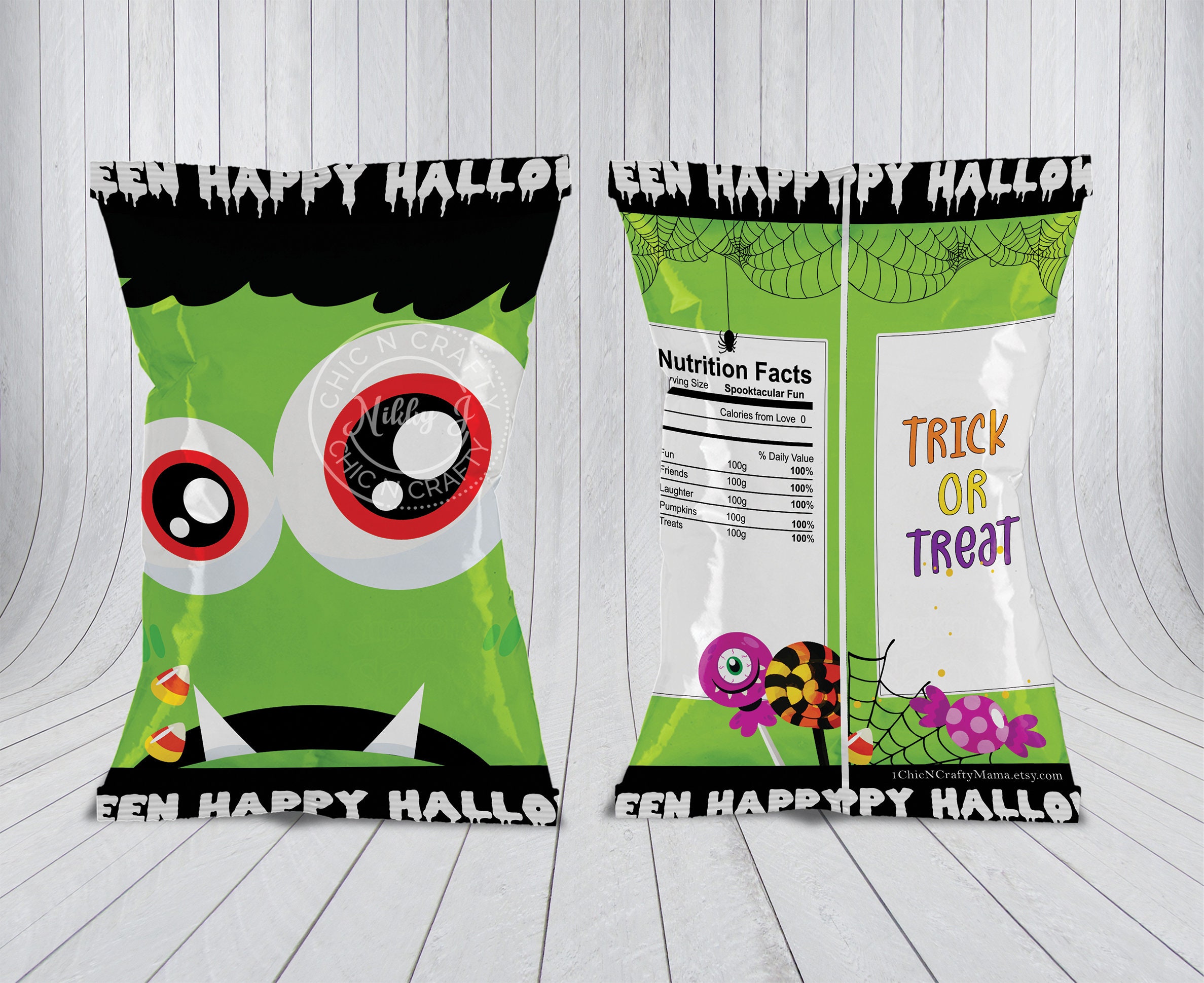 DIY Printable, Candy Monster,halloween Party, Halloween, Chip Bags ...