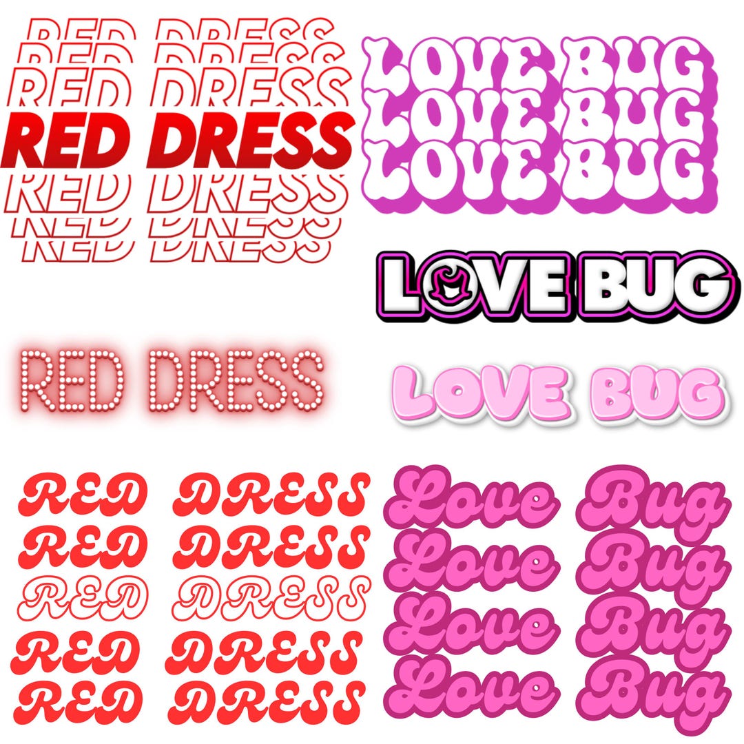 Original rotes Kleid, Love Bug PNG SVG, Vintage Bootleg Design (7 ...