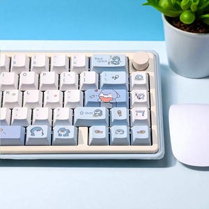 Cute Shark Keycaps Set – 131 Keys Cherry Profile PBT Keycap Kit for ...