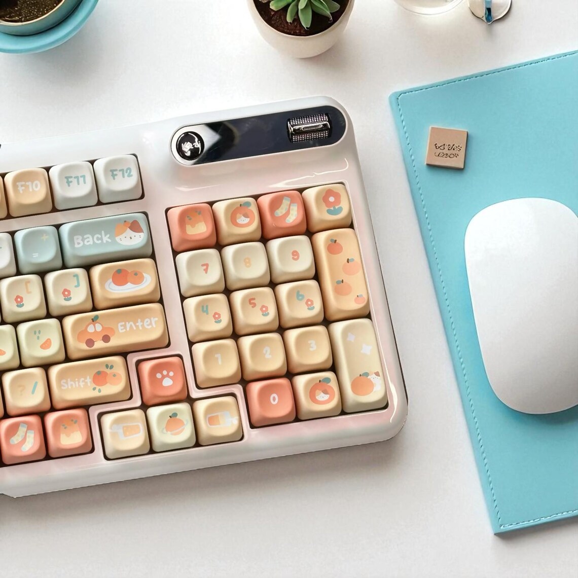 131-key Orange Flower Theme Keycap Set, Cartoon Keycaps, PBT Keycaps ...