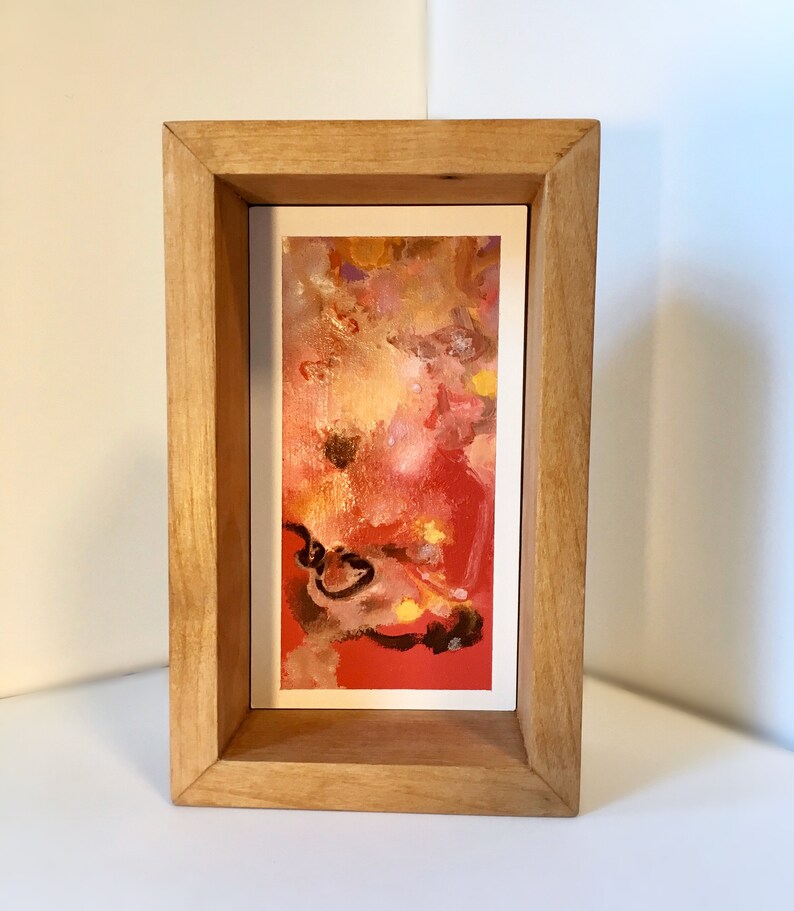 Miniature Abstract Painting Original, Abstract Oil on Paper, Oil Hand ...