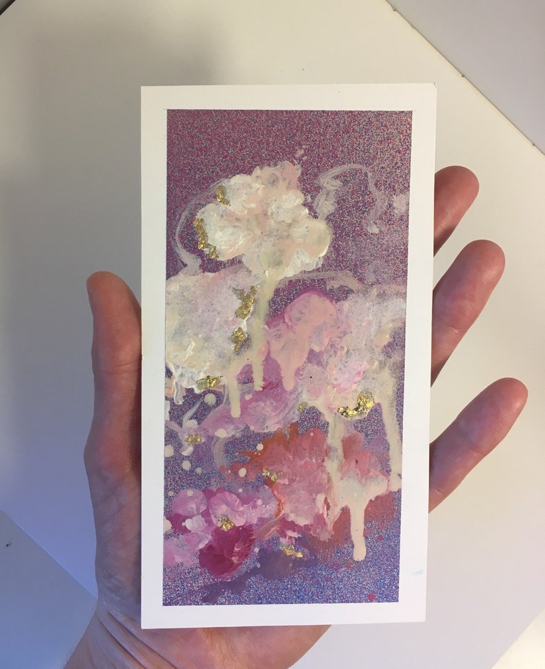 Miniature Abstract Painting Original, Abstract Oil on Paper, Oil Hand ...