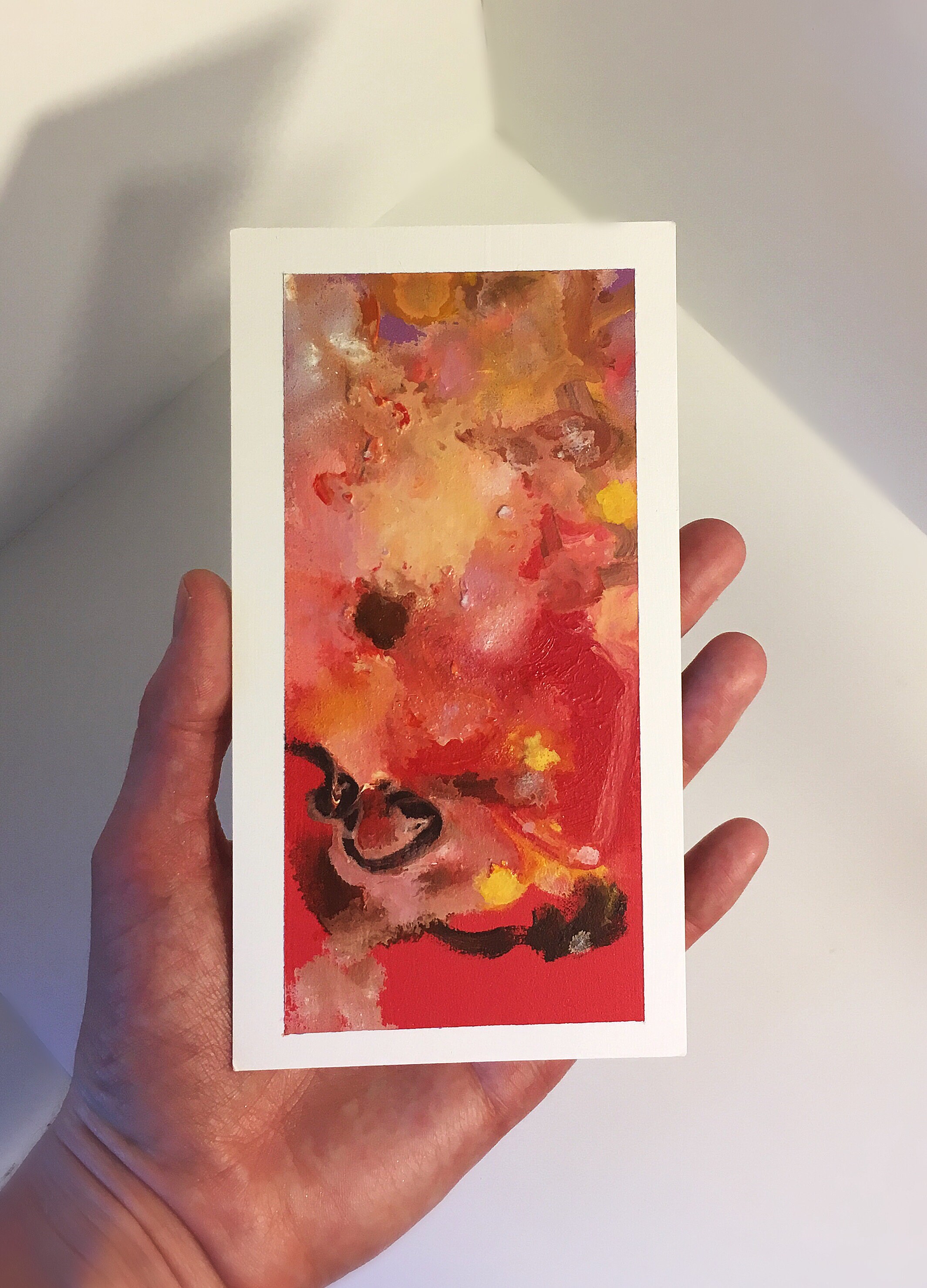 Miniature Abstract Painting Original, Abstract Oil on Paper, Oil Hand ...