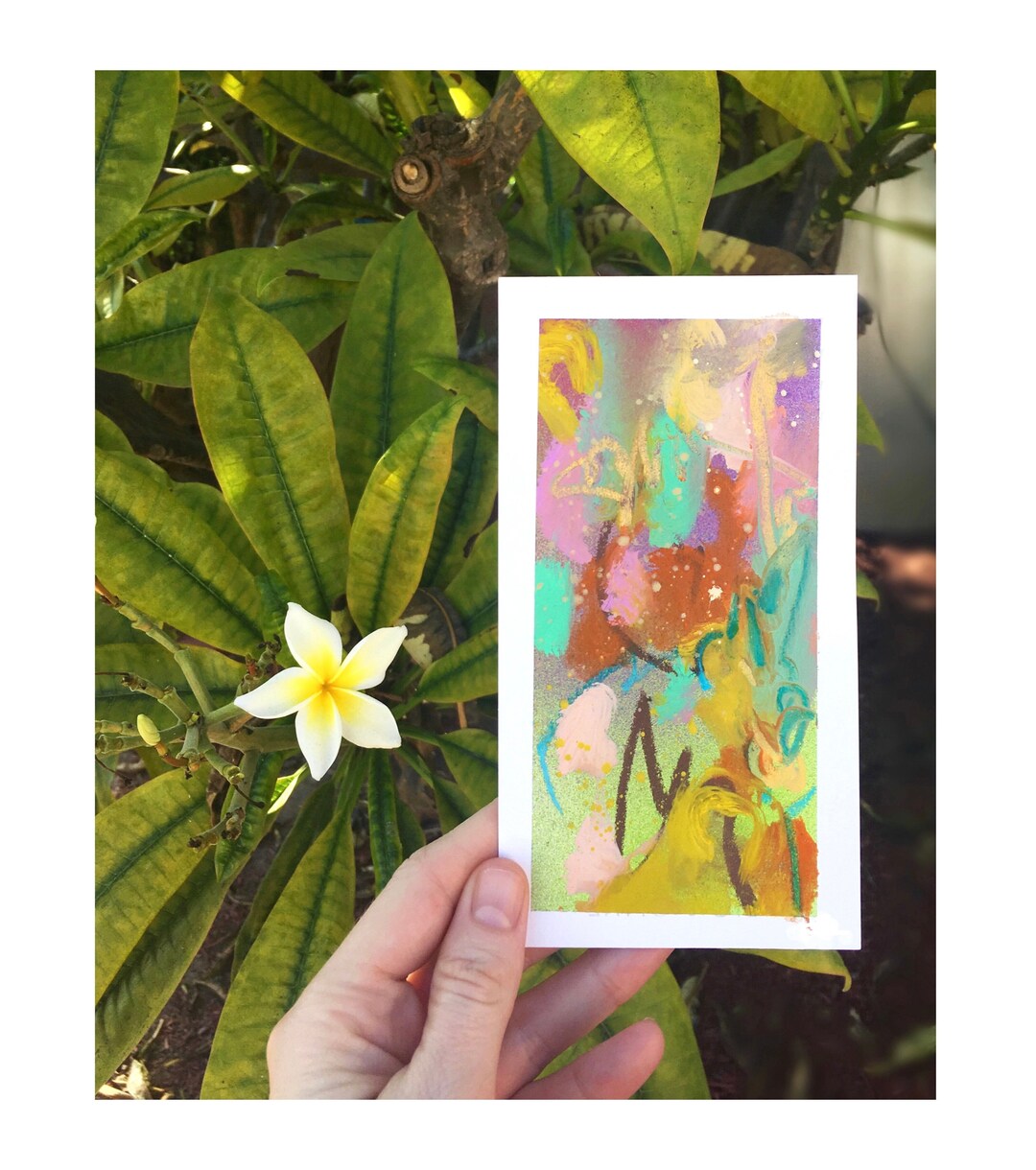 Miniature Abstract Painting Original, Floral Abstract Oil on Paper, Oil ...