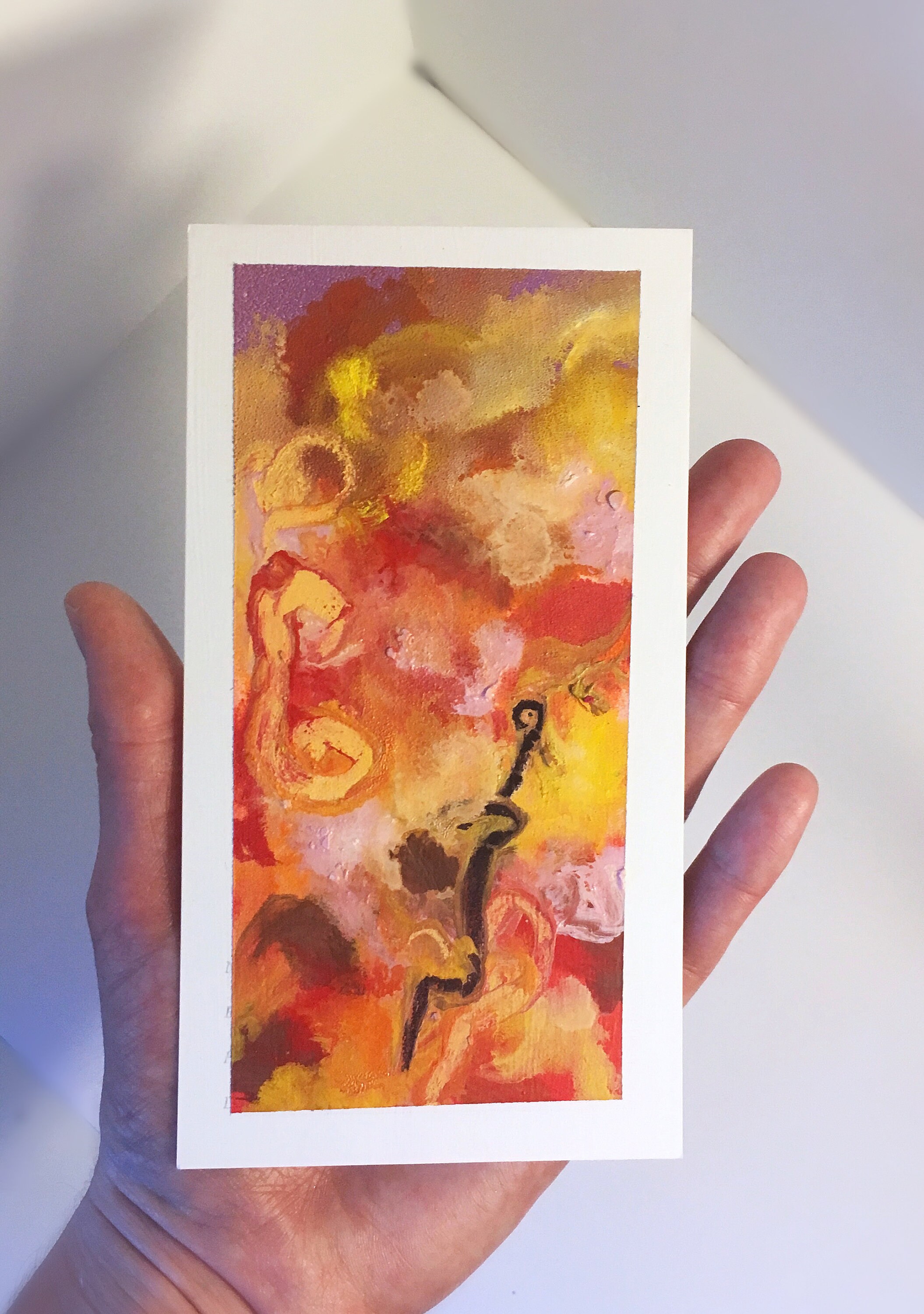 Miniature Abstract Painting Original, Abstract Oil on Paper, Oil Hand ...