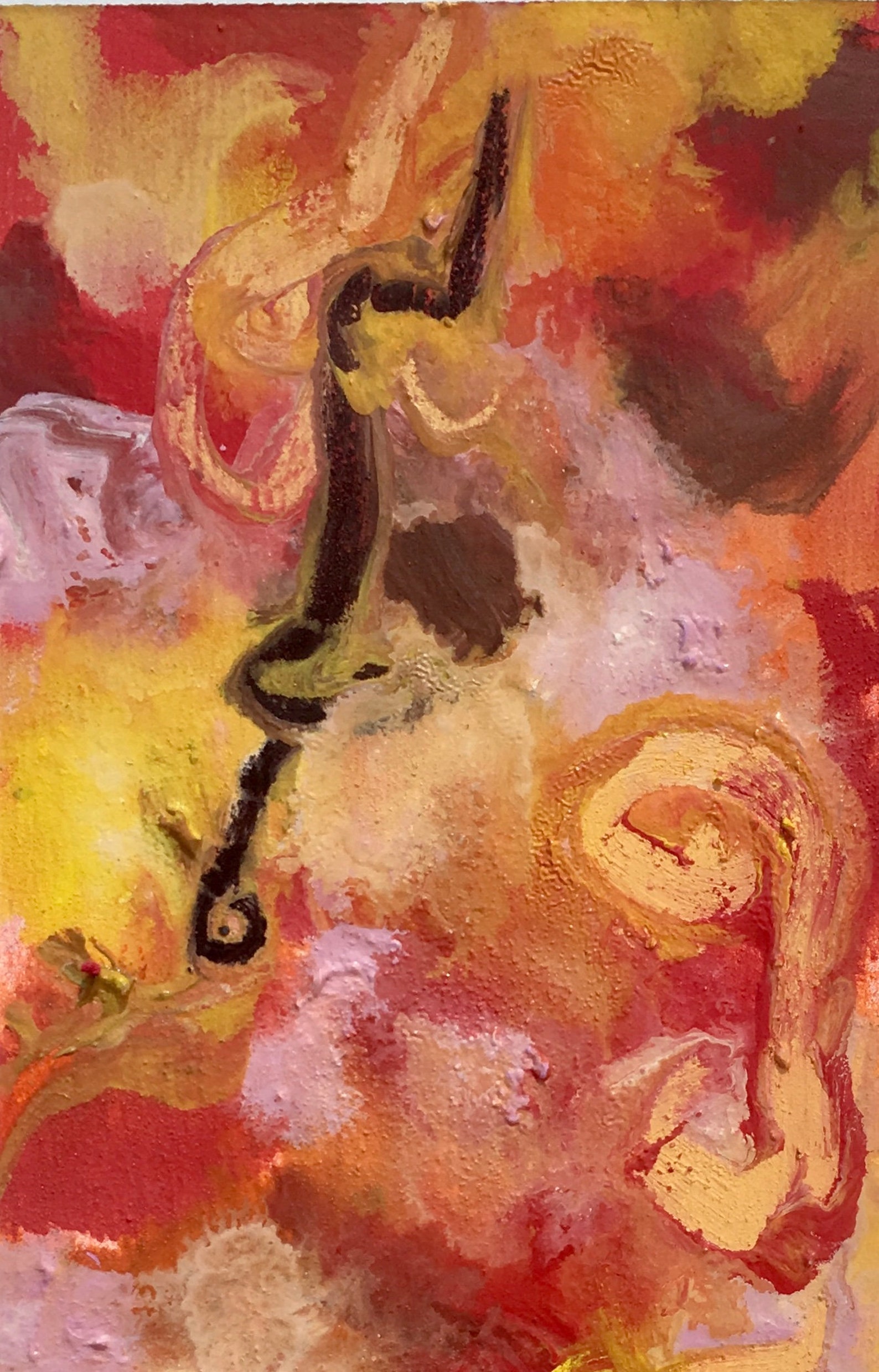 Miniature Abstract Painting Original, Abstract Oil on Paper, Oil Hand ...