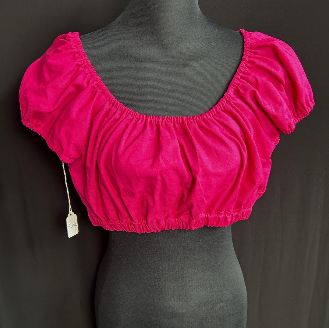 X-large Fuchsia Peasant Crop Top - Etsy