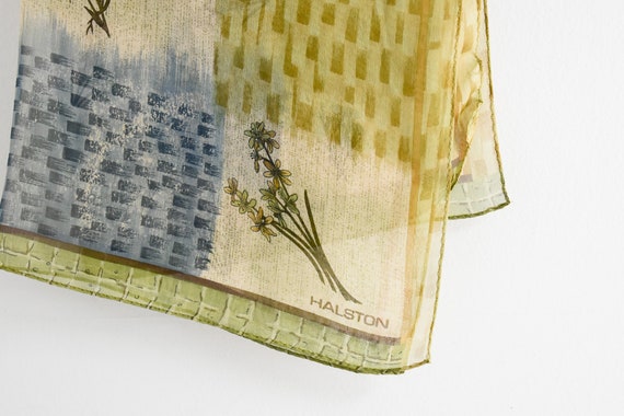 1980s Halston Sheer Floral Scarf - Gem