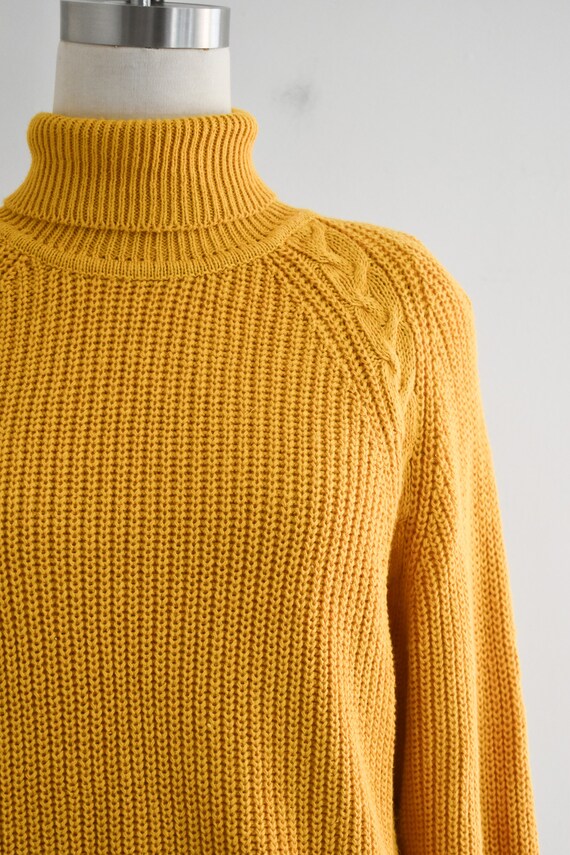 1980s Mustard Yellow Ribbed Knit Sweater - Gem
