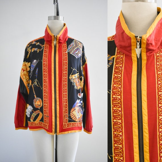 1990s East West Native American Printed Windbreaker - Gem