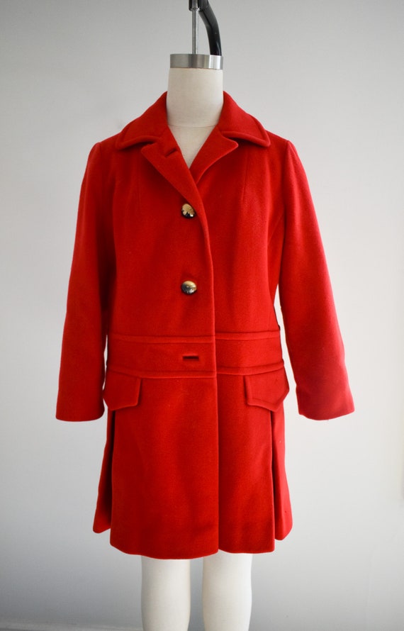 1950s/60s Heavy Red Wool Coat - Gem