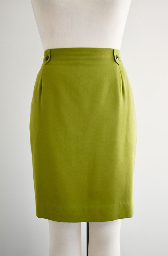 1990s Chartreuse Mini Skirt - Gem