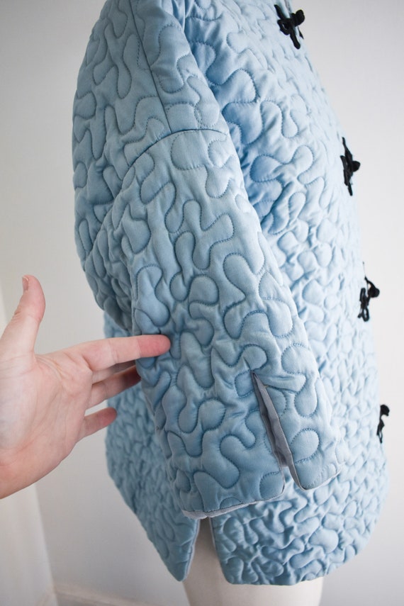 1940s Pale Blue Quilted Bed Jacket - Gem