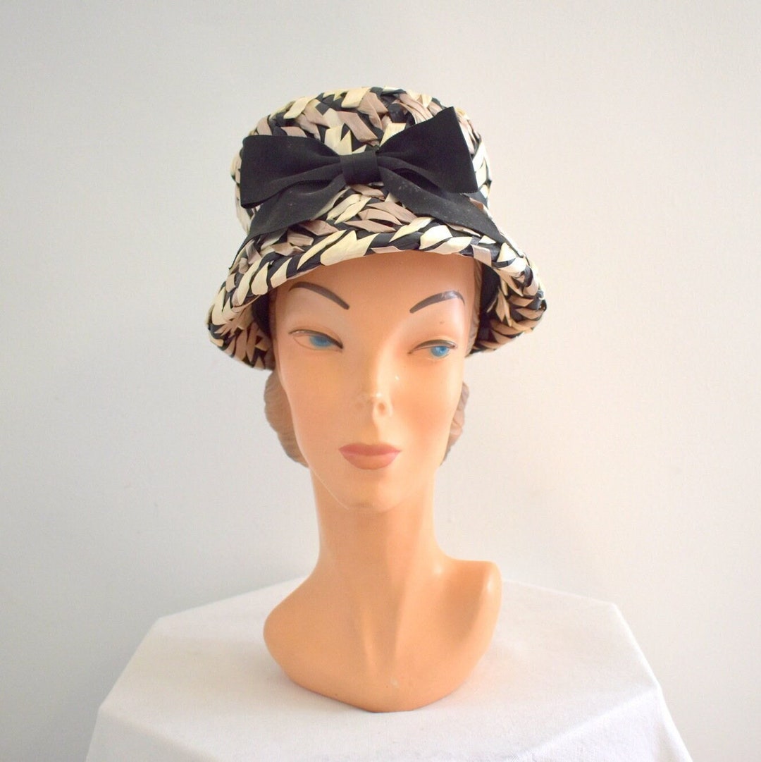 1960s Chunky Neutral Straw Hat - Etsy