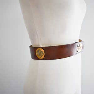 1950s Garay Leather Belt With Metal Coin Discs - Etsy