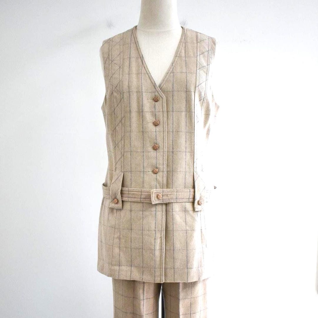 1960s/70s the Villager Plaid Wool Vest and Trousers Set - Etsy