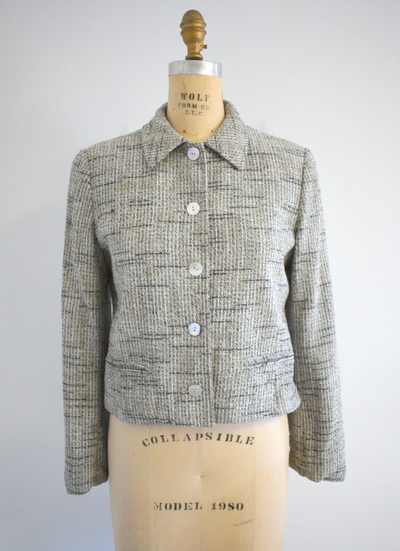 1990s Handwoven Silk Tweed Jacket - Gem
