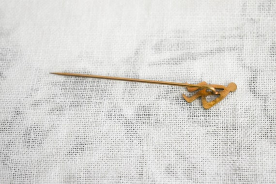 Vintage Stick Figure Stick Pin - Gem