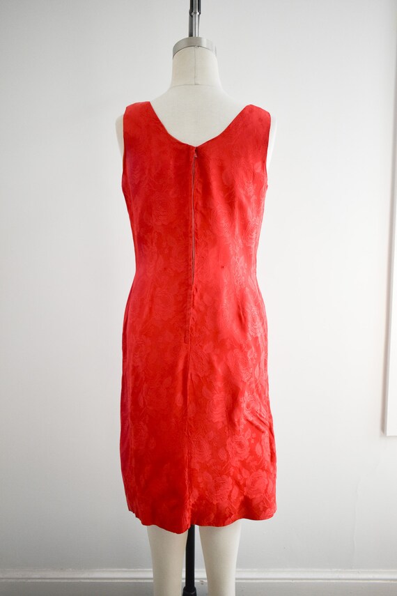 1960s Red Rose Brocade Tank Dress - Gem
