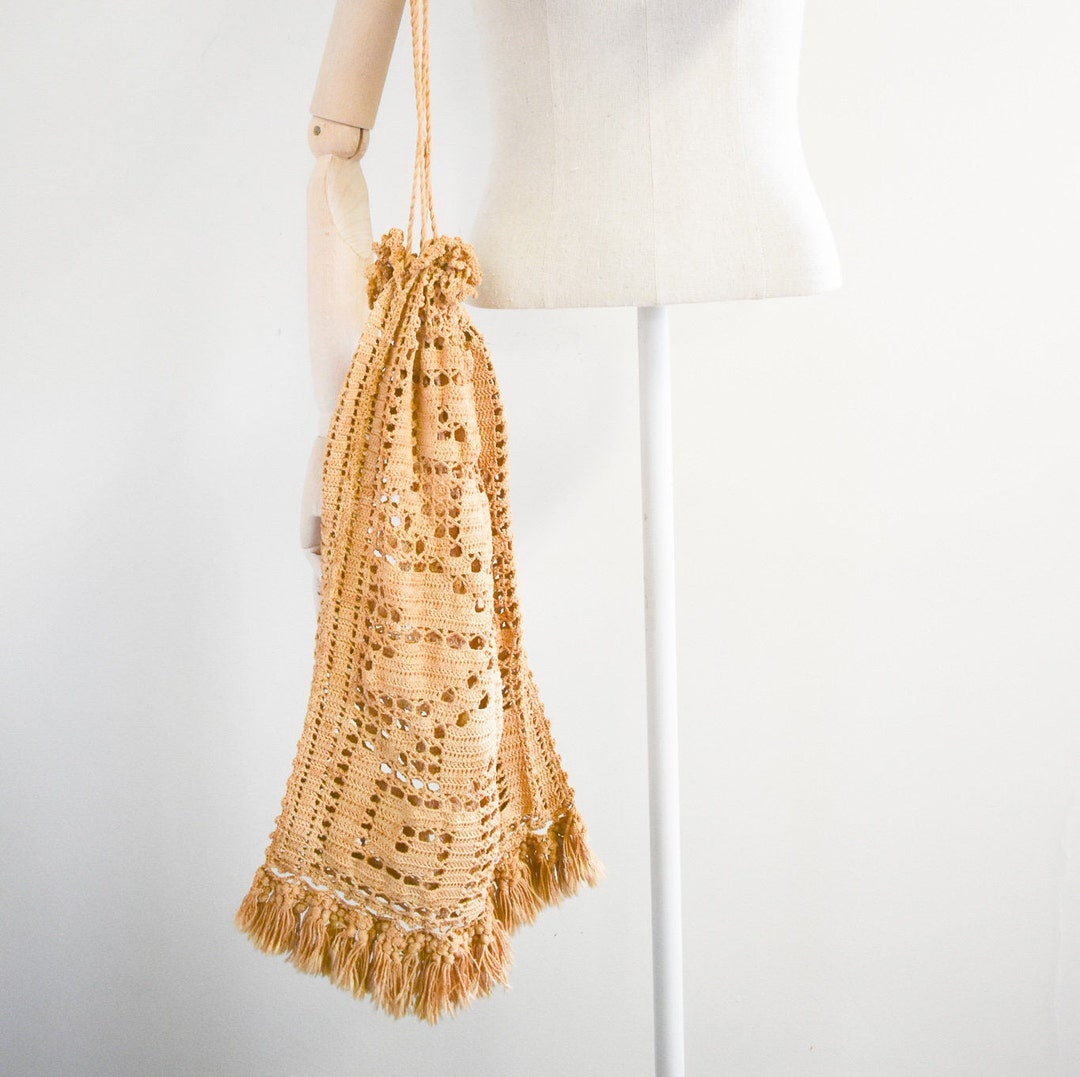 Large Victorian Crochet Reticule - Etsy