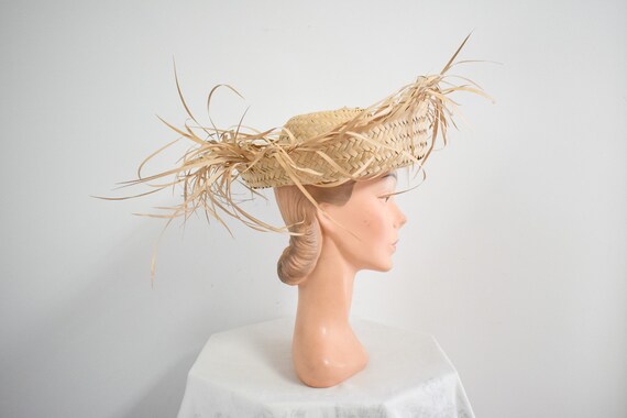 1960s Mexican Fringed Straw Sun Hat - Gem