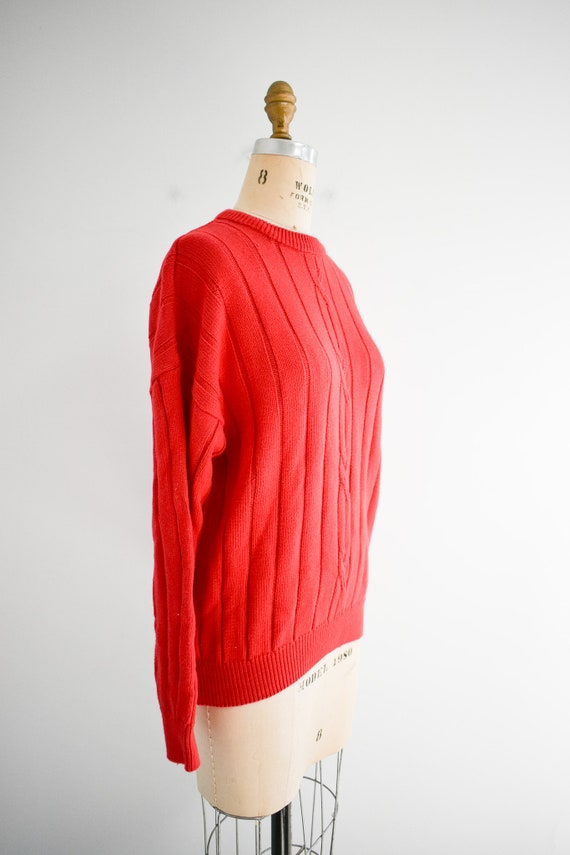 1990s Nautica Red Cable Sweater - Gem