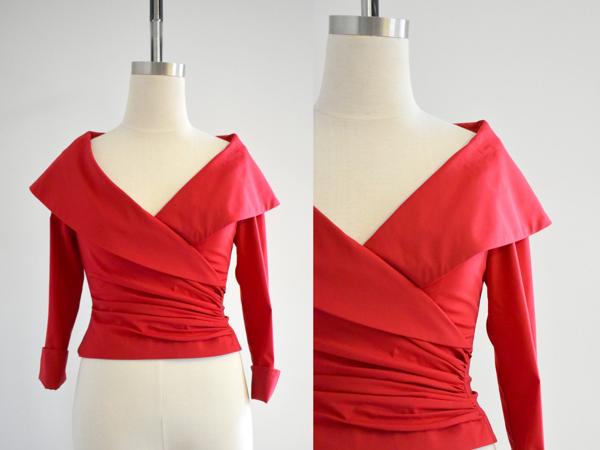 Portrait Collar Blouse - Etsy