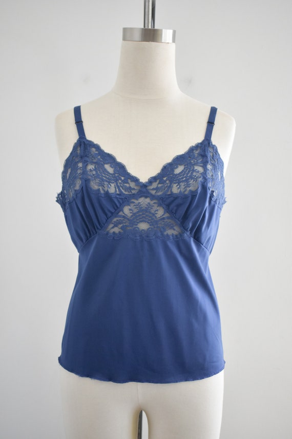 1970s Shadowline Deep Blue Camisole - Gem