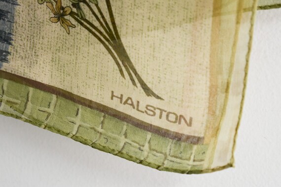1980s Halston Sheer Floral Scarf - Gem