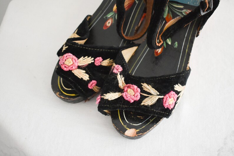 1940s Philippines Carved Wooden Wedge Sandals - Etsy