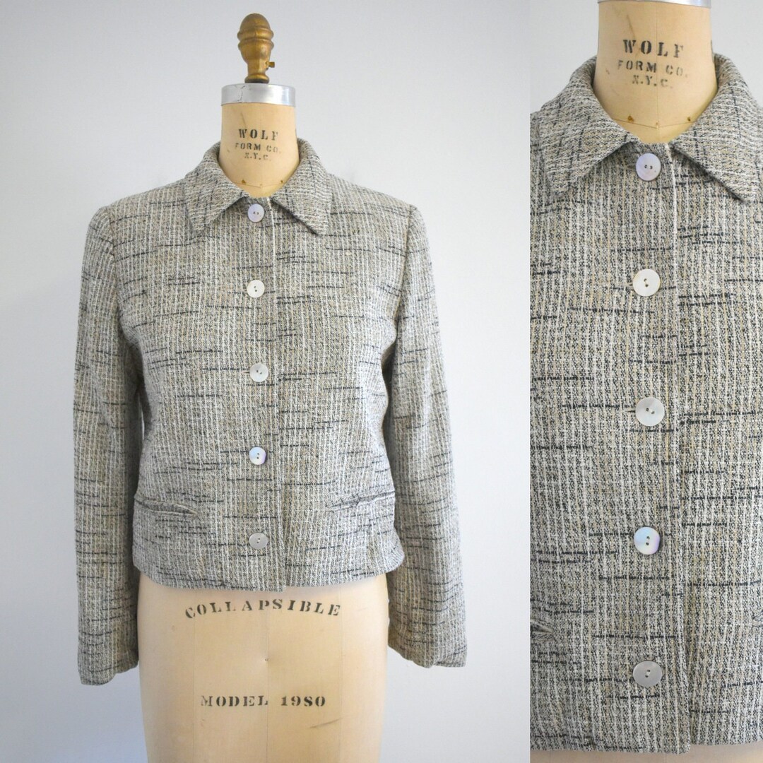 1990s Handwoven Silk Tweed Jacket - Etsy