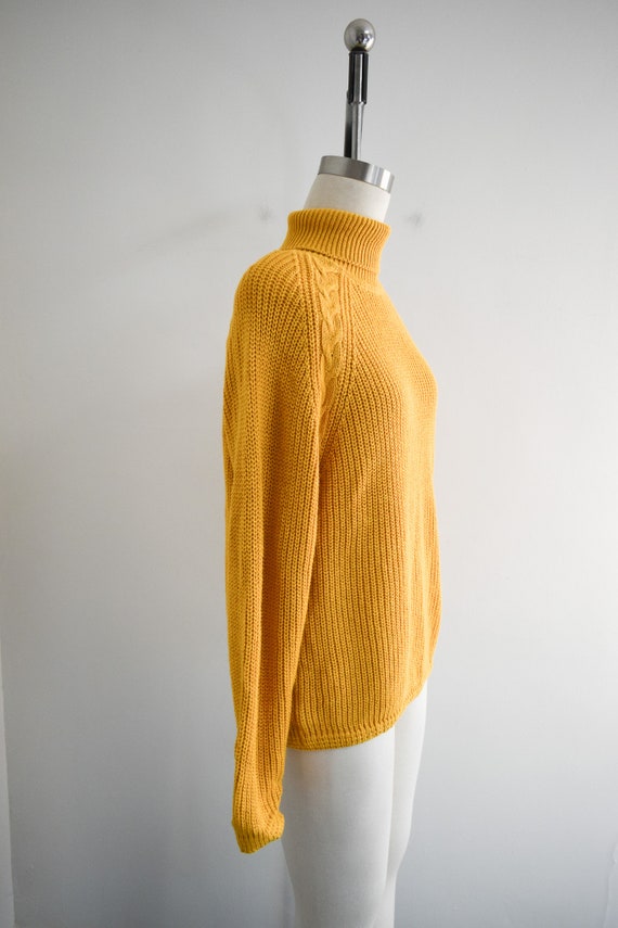 1980s Mustard Yellow Ribbed Knit Sweater - Gem