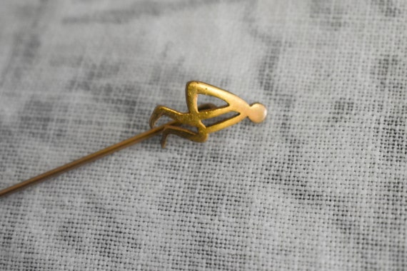 Vintage Stick Figure Stick Pin - Gem